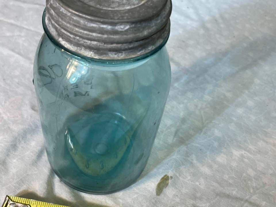 Ball Perfect Mason Fruit Jar Quart Blue With Ball Zinc Lid | eBay