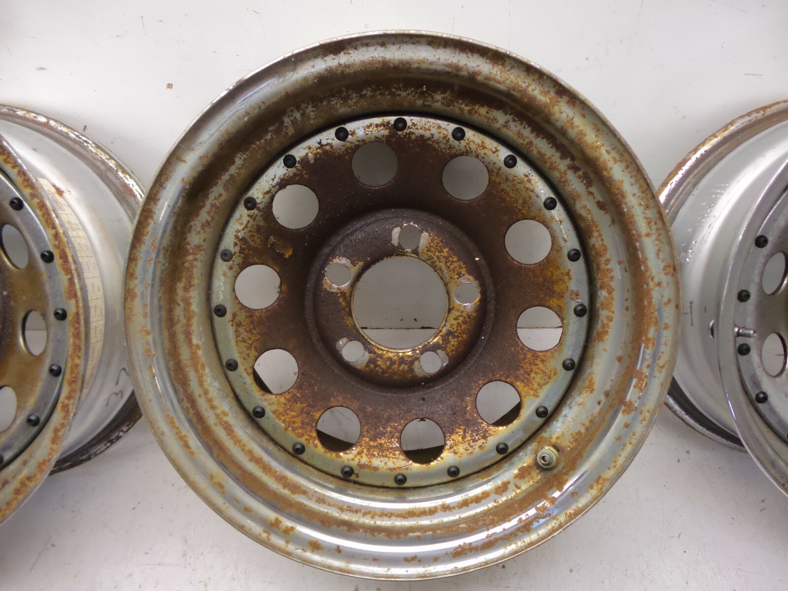 VINTAGE KEYSTONE WHEELS 14x7 14x6 WHEEL RIM RIMS SET OF 4 FRONT REAR | eBay