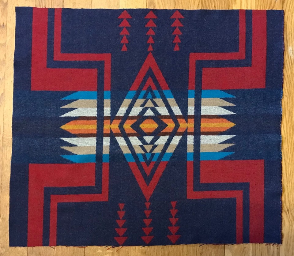 Pendleton Wool Fabric, 19” X 21.5”, "Harding" Nez Perce Design, Light ...
