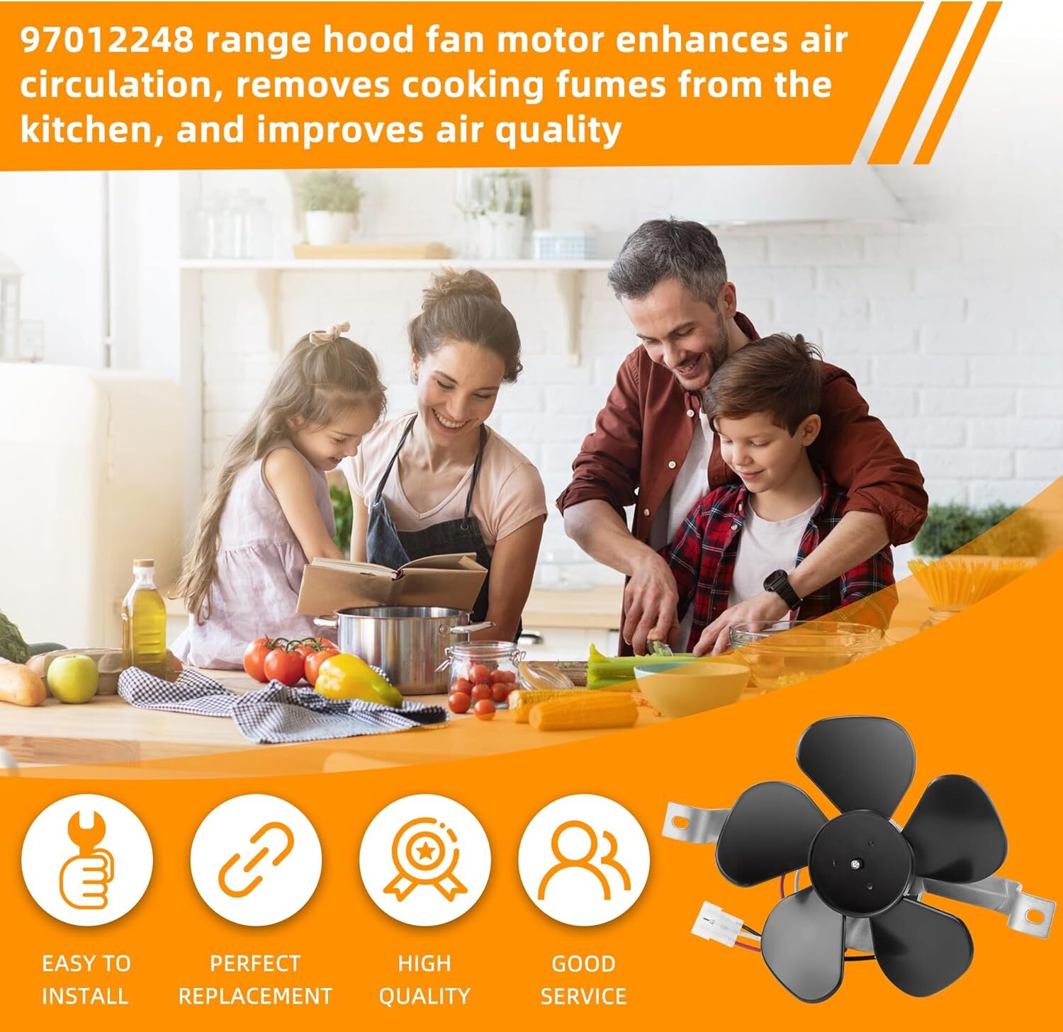 Range Hood Motor Fan 2 Speed Exhaust 120V Volts Vent Kitchen Cooking ...