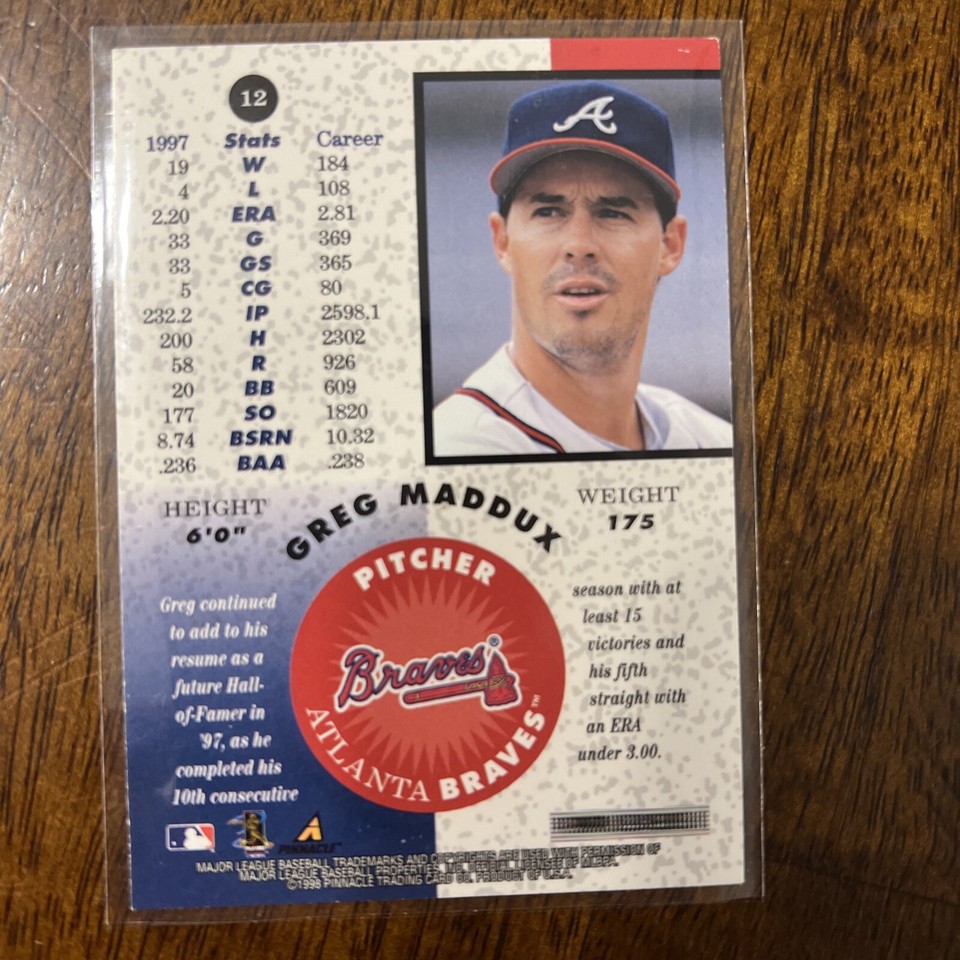 1998 Pinnacle Mint Condition Baseball Card #12 Greg Maddux | eBay
