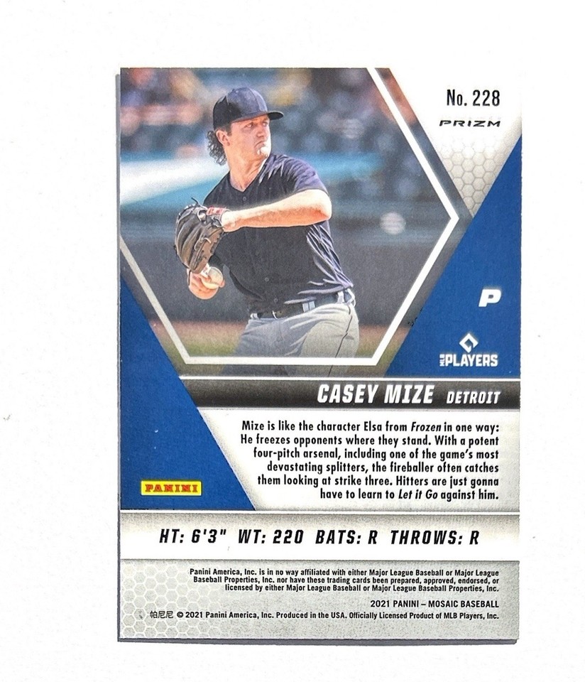 Casey Mize ~ 2021 Panini Mosaic ~ Rookie Silver Prizm #228 | eBay