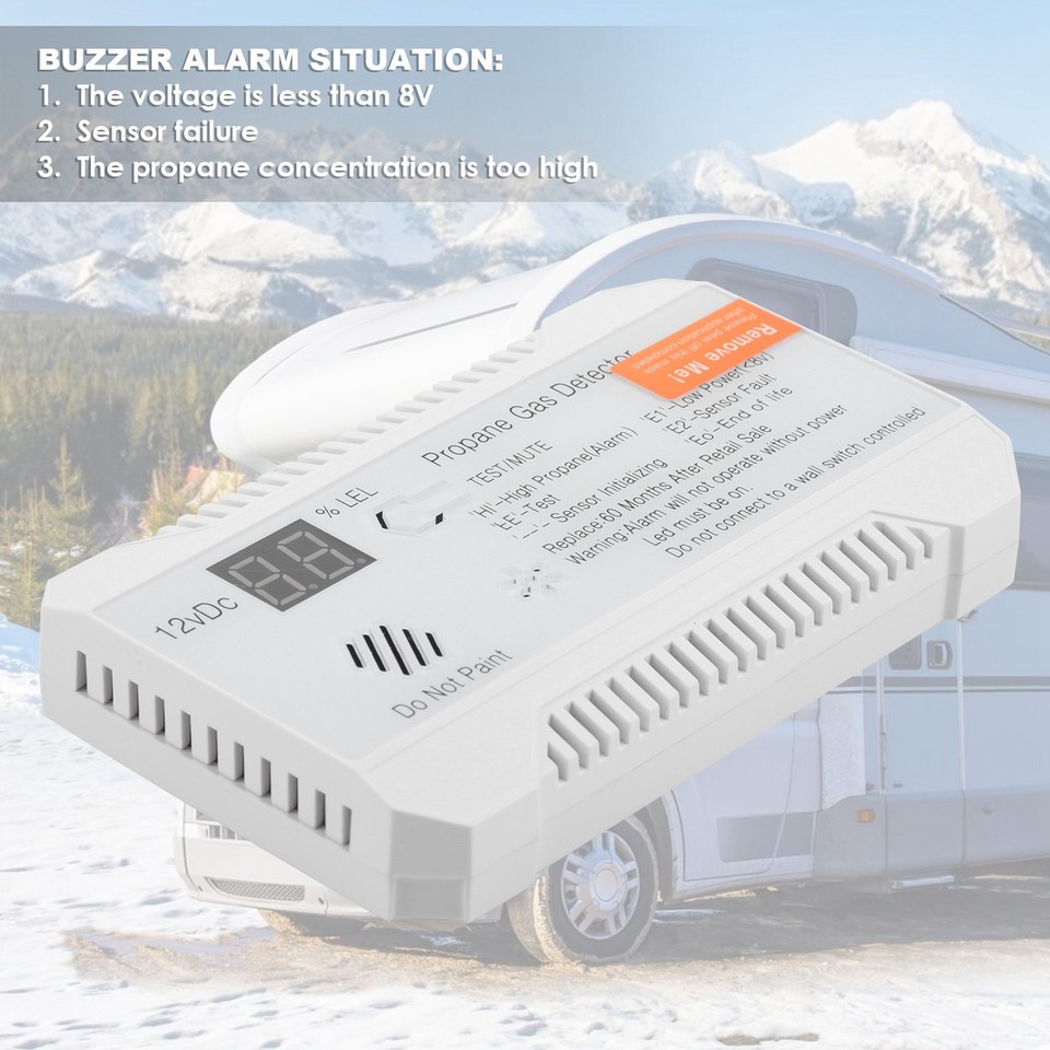 Propane Detector 12V LPG Natural Gas Sensor Leak Alarm 85DB Siren for ...