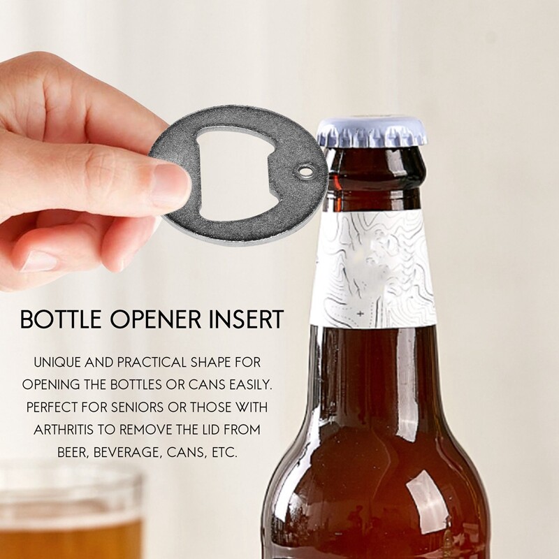 3X(50 Set Bottle Opener Insert,Stainless Steel Round DIY Bottle Opener ...