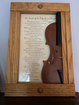 The Touch Of The Master's Hand Violin Wooden Framed Art 12.5" x 18 ...