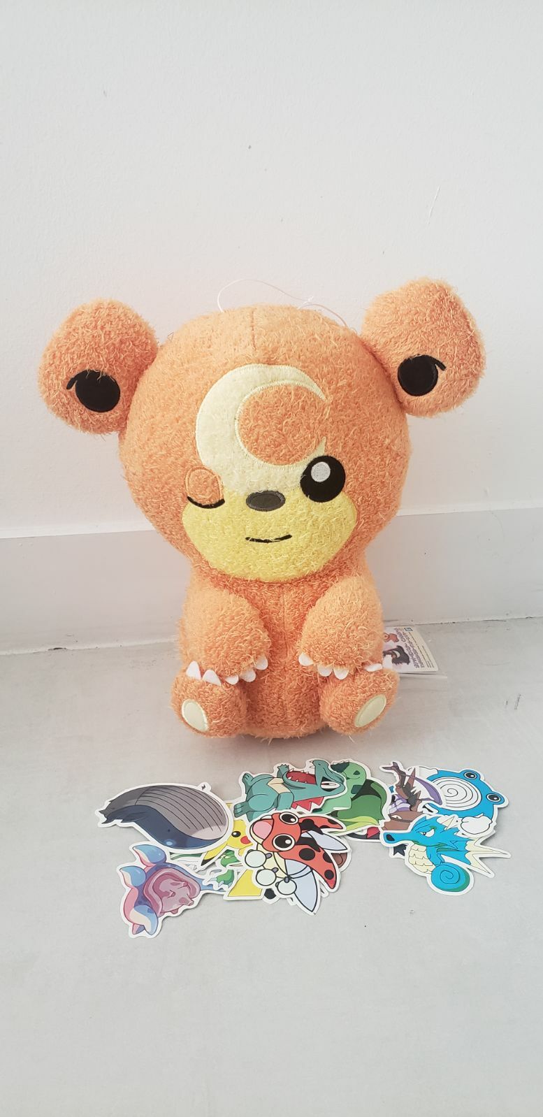Teddiursa Plush + Free Pokemon stickers Banpresto New With Tag | eBay