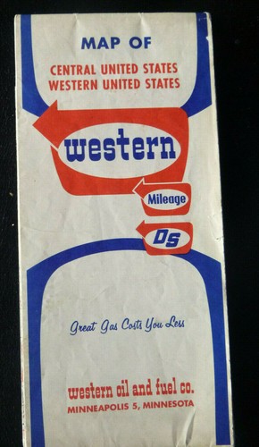 1965 Central & Western United States map Western Mileage DS oil gas oil ...