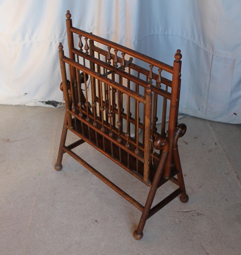 Antique Oak Stick and Ball Style Magazine Rack | eBay