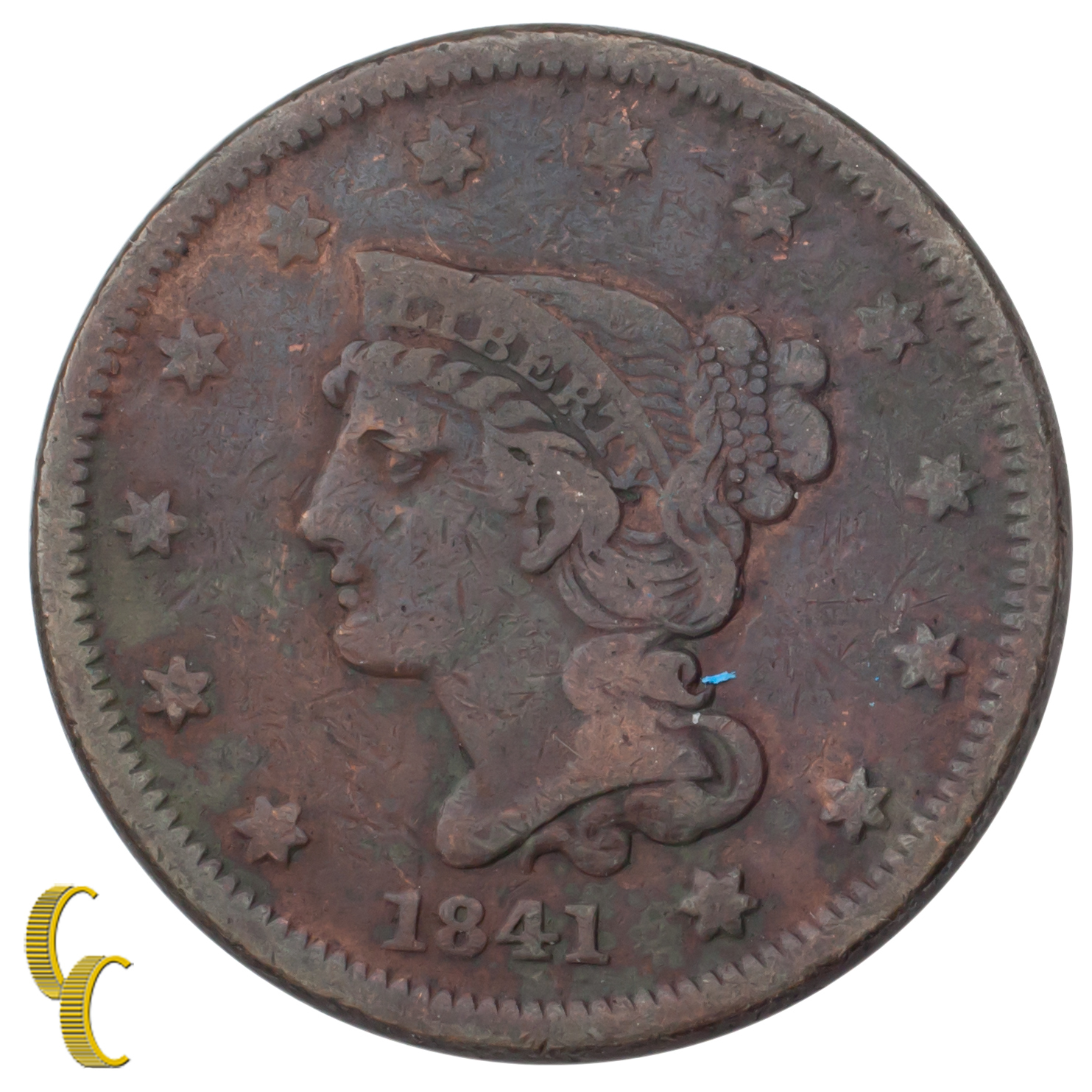 1841 Braided Hair Large Cent 1C Penny (Fine+, F+ Condition) | eBay