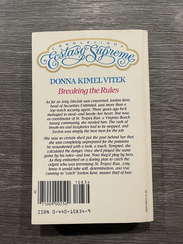 Breaking The Rules Ecstasy Supreme By Donna Kimel Vitek Pre Owned In ...
