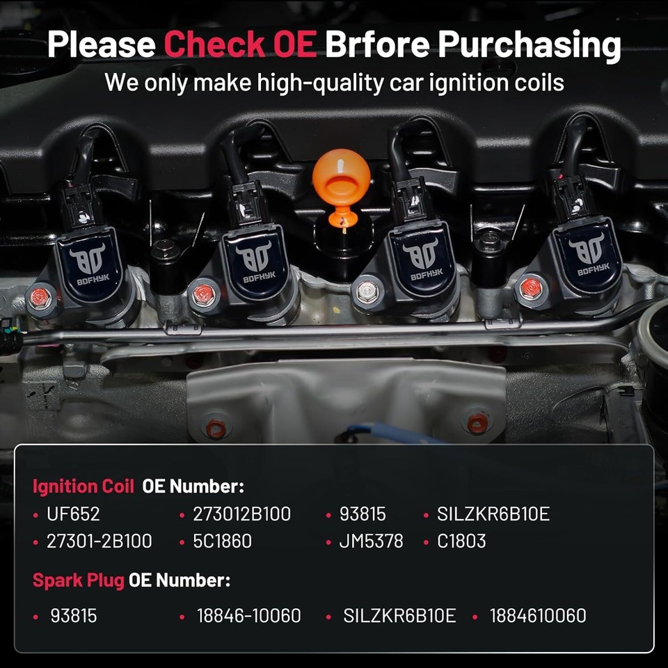 4pcs Ignition Coils & Iridium Spark Plugs Kit For 2012-2019 Kia Rio 1 ...