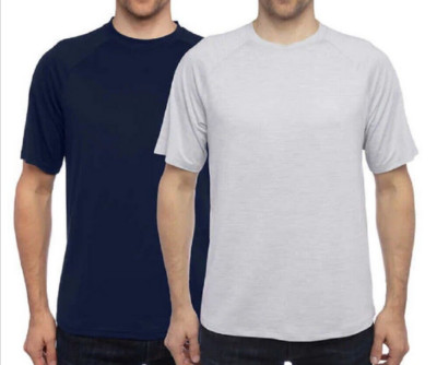 Glacier Performance Men's 2 Pack Everyday Tee( Blue Solid/Oxford Space ...