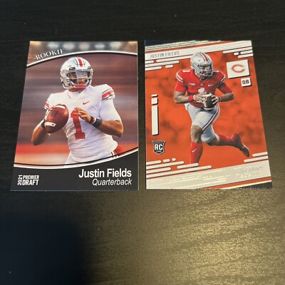 JUSTIN FIELDS RC 2021 Prestige #203 & Sage Premier Draft Rookie #53 ...