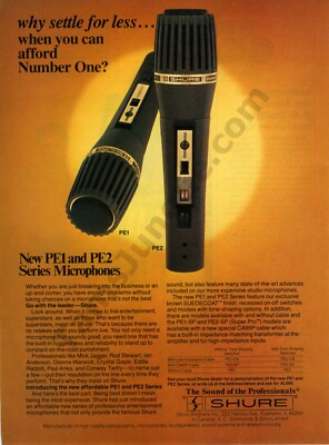 1981 Shure Microphones Old Vintage Advertisement, great music room ...