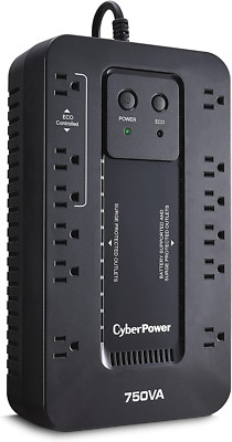 12 Outlet Battery Back Up UPS System Computer Surge Protector 750VA Power Supply | eBay