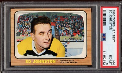1966 Topps USA Test Hockey #64 Ed Johnston PSA 6 | eBay