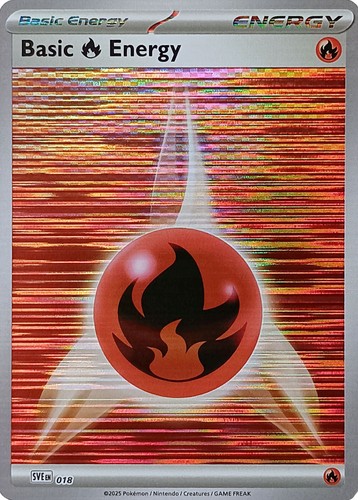 Pokemon Black Bolt/White Flare SVE-018 Basic Fire Energy Reverse Holo N ...