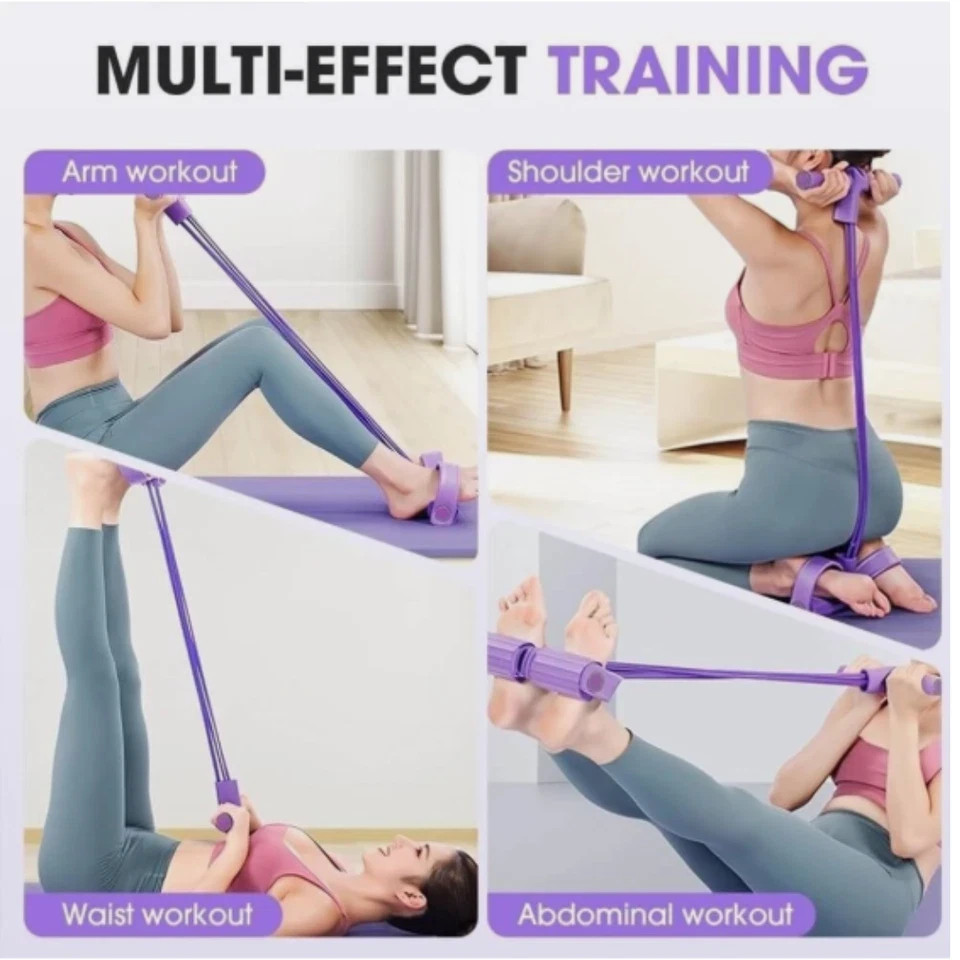 6 Tube Pedal Resistance Band Device,Foot Pedal Resistance Band with ...