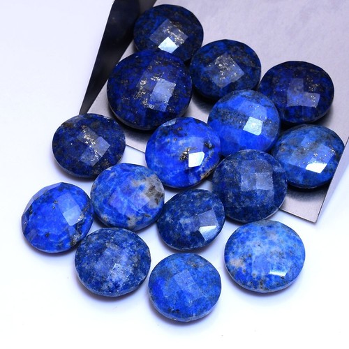 15 Pcs Natural Lapis Lazuli Round Cut Untreated Loose Gemstones Lot ...