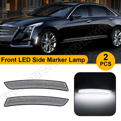 For 2016-2020 Cadillac CT6 CT6-V White LED Front Bumper Side Marker Signal Light | eBay