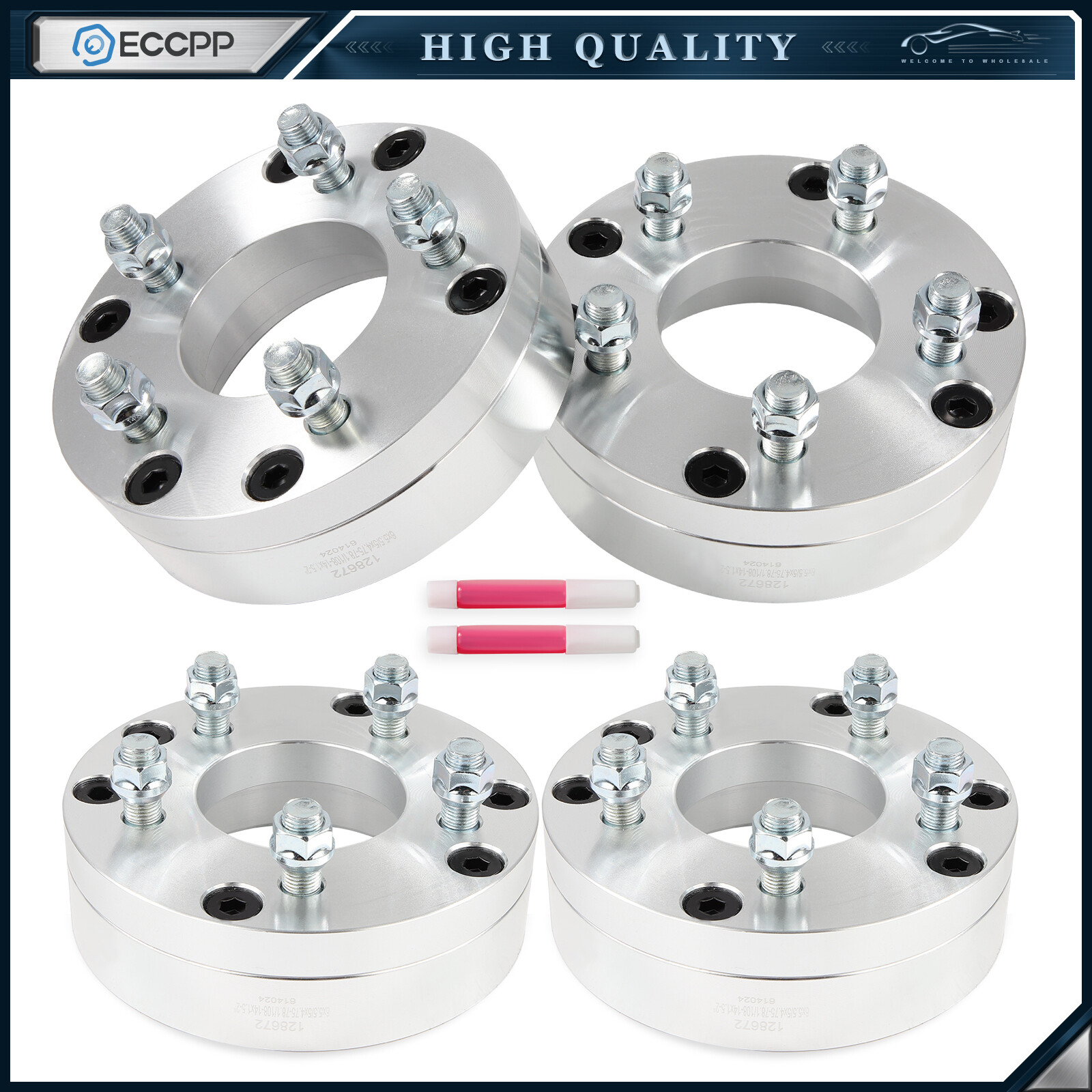 2" 6x5.5 to 5x4.75 Conversion Wheel Adapters For Chevy 6 Lug to 5 Lug ...