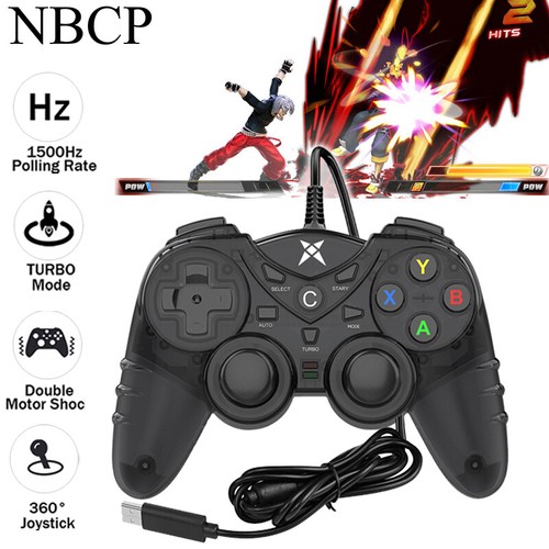 NBCP Dual Vibration Wired Game Controller with TURBO Mode for PS3 PC TV ...
