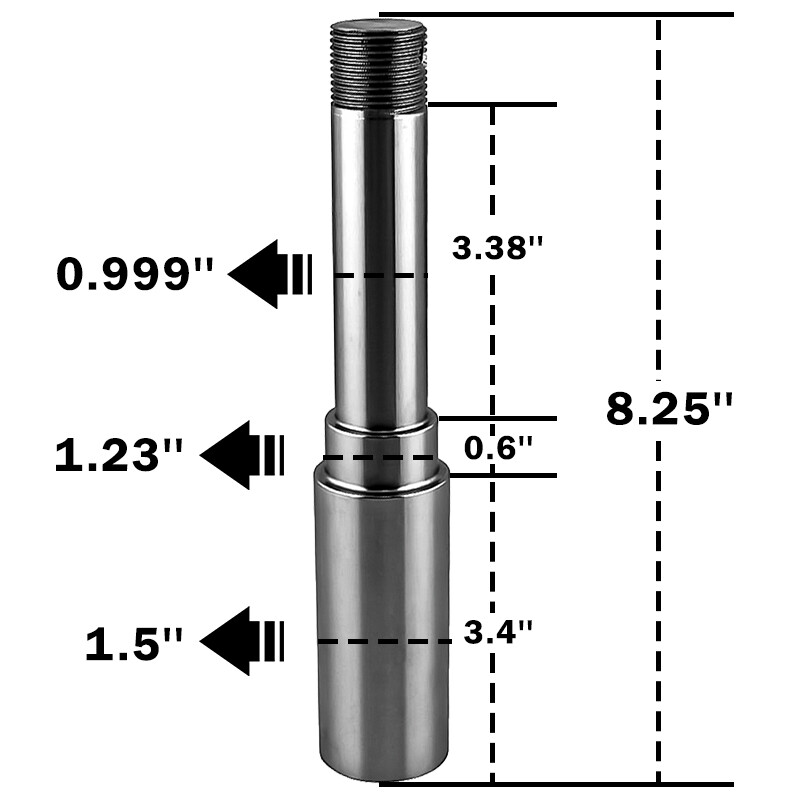 Trailer Round BT8 Spindle 1 1/2" For bearing L44643/ L44610 2000 lbs TX ...