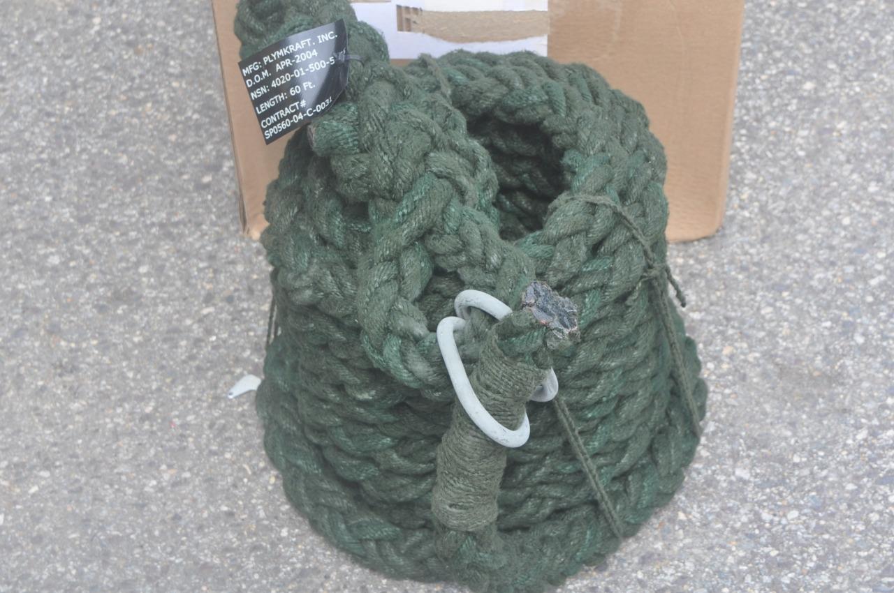 HELI-VAC FAST ROPE 3336680 60 FT NSN: 4020-01-500-5765 NEW EYE SPLICE ...