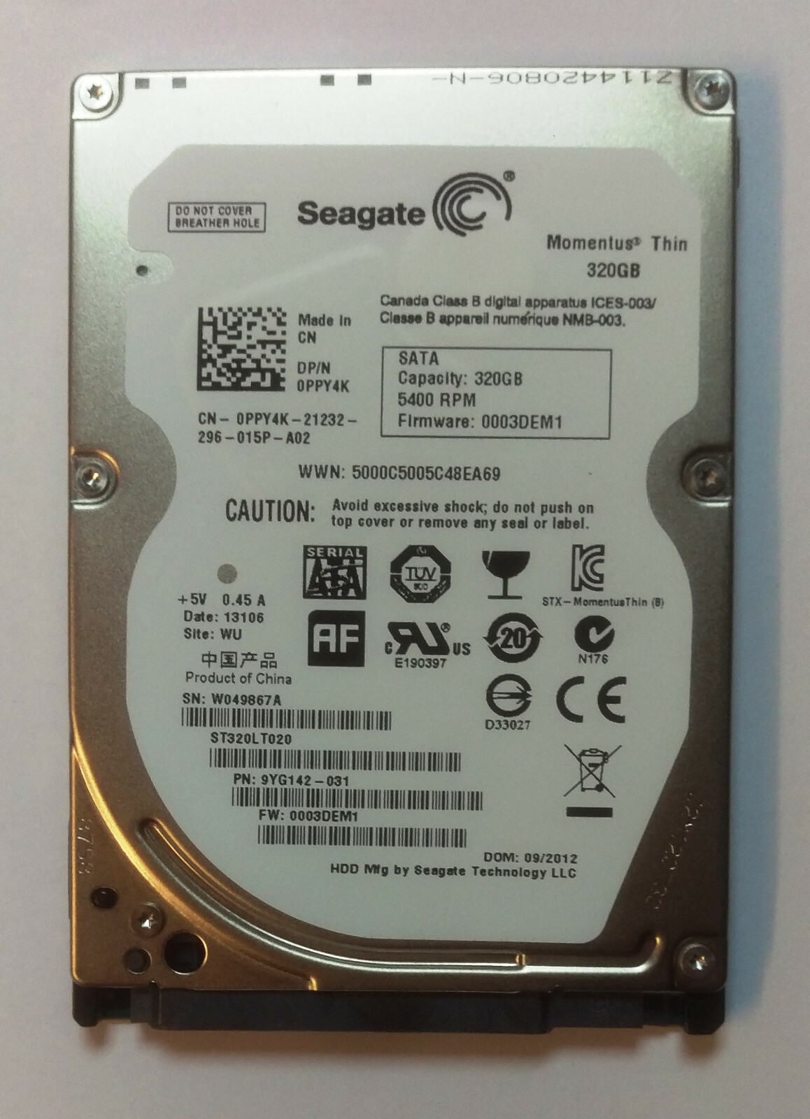 HDD SEAGATE MOMENTUS THIN 320 GB 2.5" Sata 2 ST320LT020 | eBay
