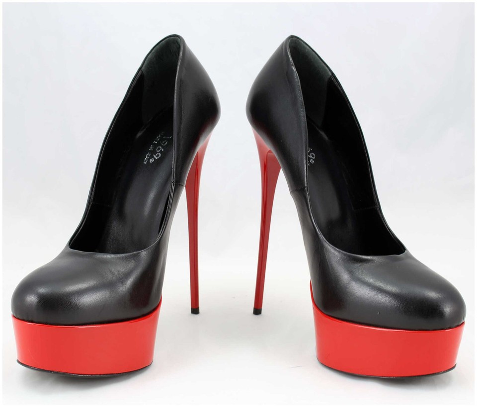 1969 Pumps Gr. 42 Leder Plateau High Heels Made in Italy Luxus pur ...