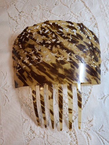 Antique Large Spanish Faux Tortoise Shell Hair Comb | eBay