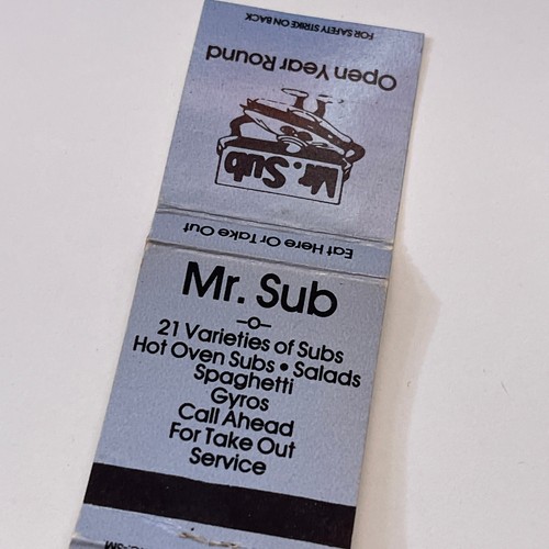 Mr. Sub Sandwiches Myrtle Beach SC Vintage Matchbook Cover TB6-MB1-11 ...