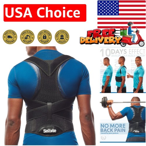 Large Adjustable Posture Back Brace for Pain Relief - For Adults ...