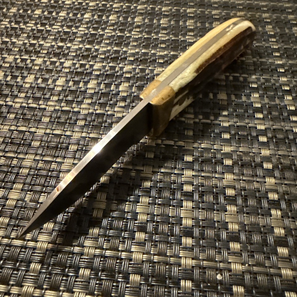 LL Bean Schrade 2004 Knife - PH2 USA Stag Handle, Leather Sheath | eBay