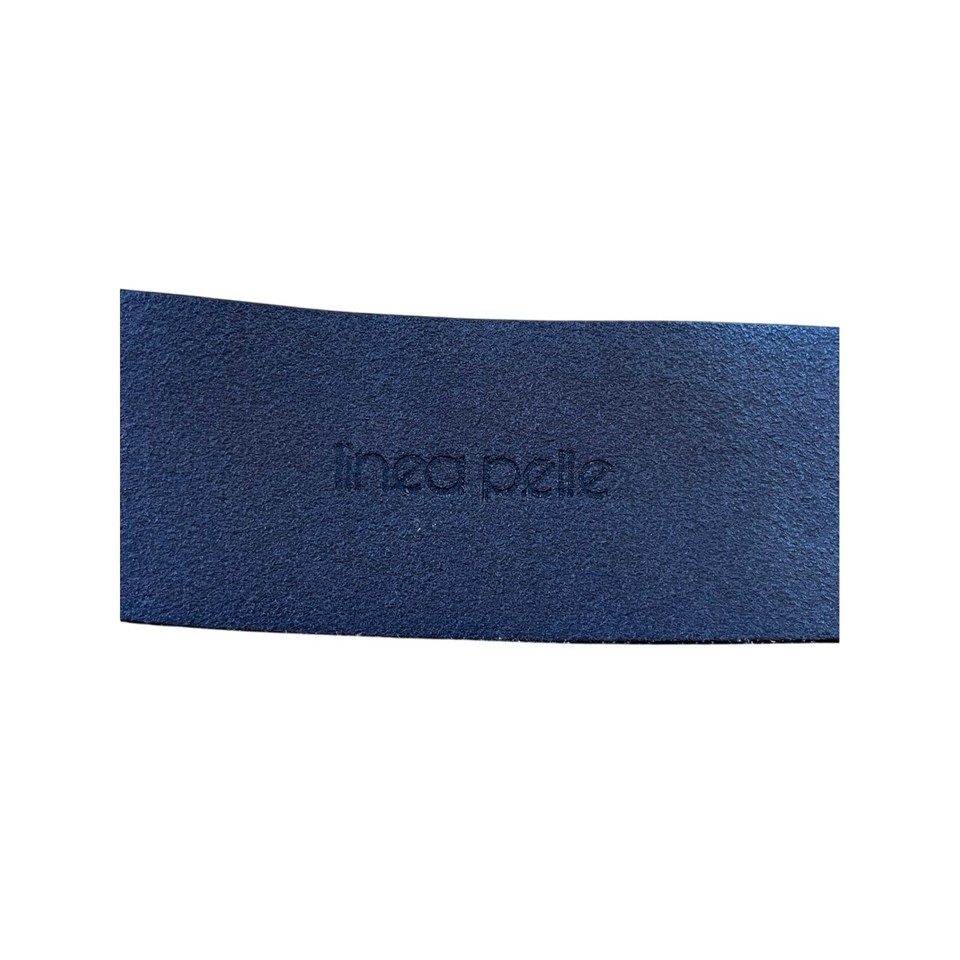 Linea Pelle Leather Wide Statement Belt Brass Buckle Dark Brown, Size ...