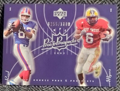 2003 Upper Deck Pros and Prospects #128 Jerel Myers RC/Josh Reed/1800 ...