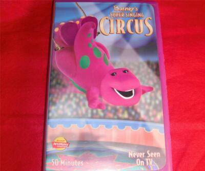 Lyrick Studios VHS Barney Super Singing Circus Tape Kids Children Movie ...