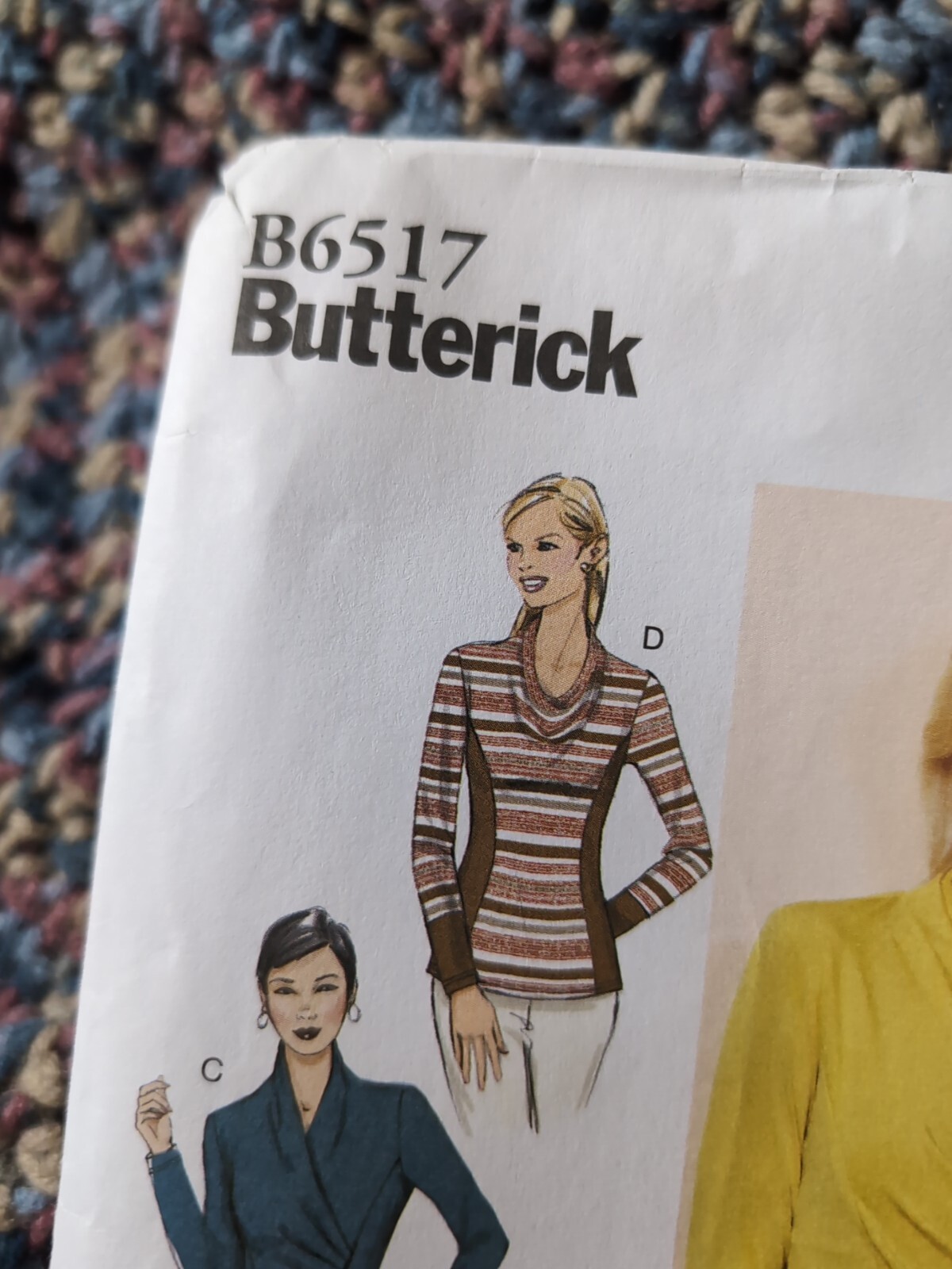 Uncut Butterick Sz 14-22 Easy Close-fitting Pullover Tops Pattern 6517 ...