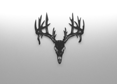 Whitetail Buck Skull Black Steel Metal Hanging, Buck Deer Art, Hunting ...