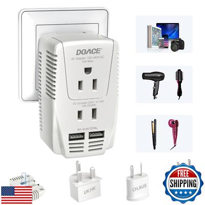 Upgraded DoAce C11 2000W Travel Voltage Converter for Hair Dryer ...