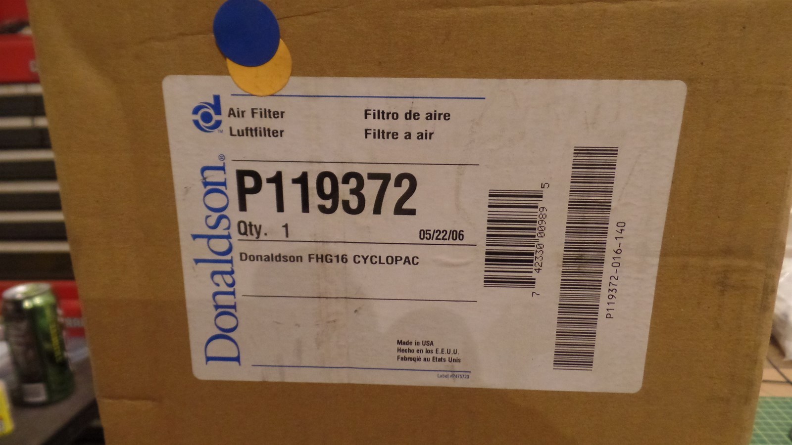 GENUINE DONALDSON P119372 AIR FILTER ASSEMBLY, P 119372, FHG16 CYCLOPAC ...