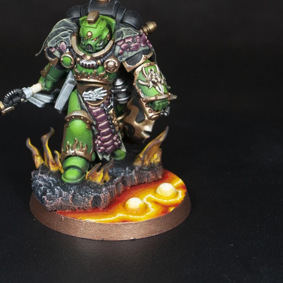 Warhammer 40k Space Marines Salamanders Captain Vulkan He'stan Painted ...