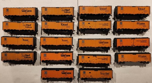 HO LOT - Santa Fe Reefer / Box Car cars (18 Total) Metal Wheels | eBay