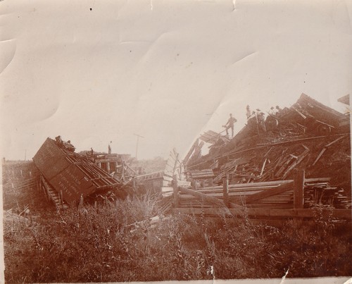 Antique Photo Train Wreck Menasha Wooden Ware Co Boxcar History ...