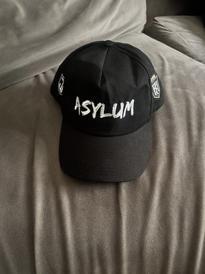 Asylum Records Embroidered Black Adjustable Graphic Baseball Hat One ...