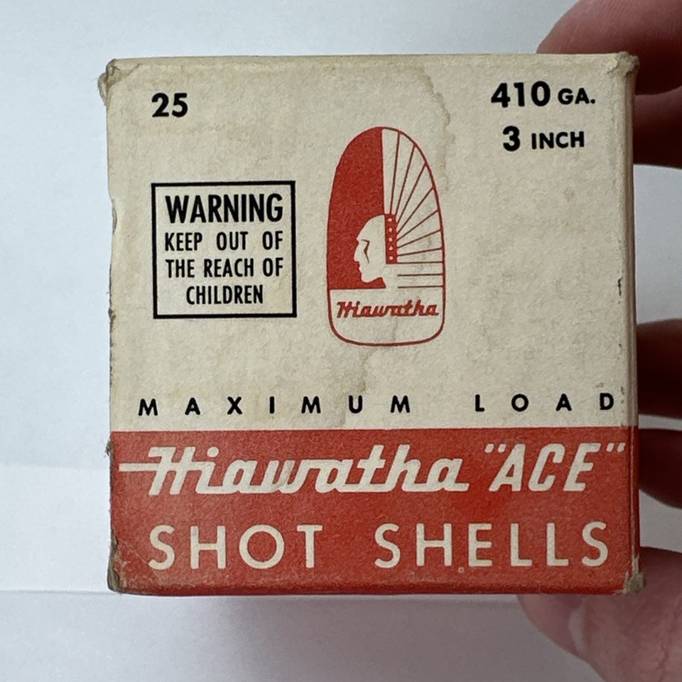 Hiawatha Ace Shot Shells EMPTY Box 410 Gauge Vintage Maximum Load | eBay
