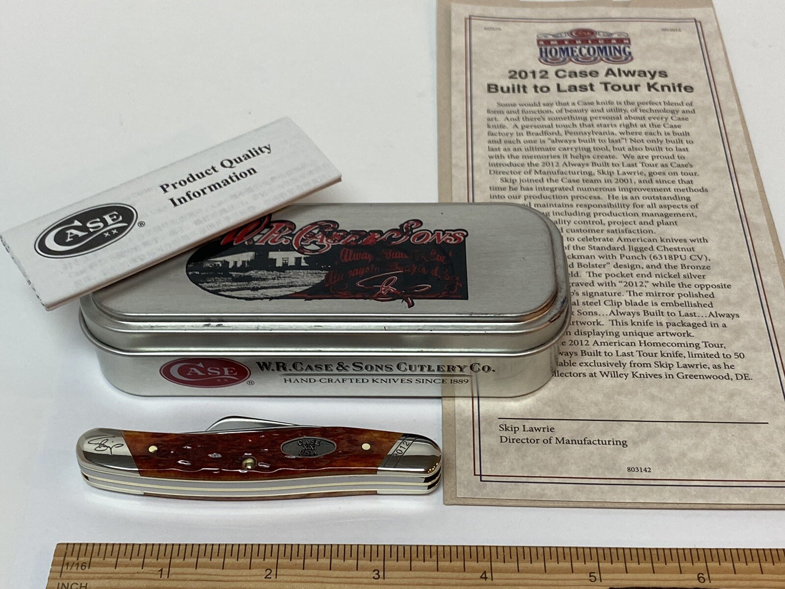 CASE XX BUILT TO LAST EVENT CHESTNUT KNIFE STOCKMAN PUNCH SLANT 6318PU ...