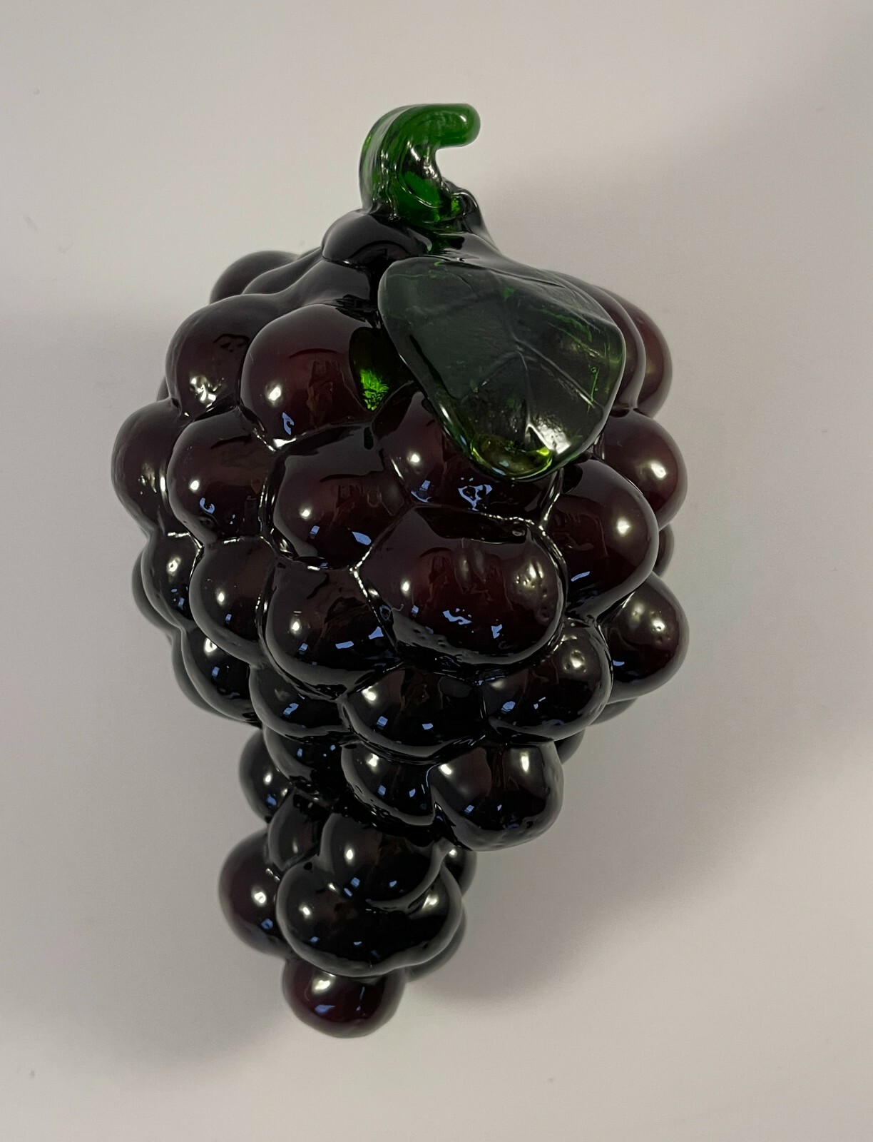 Vintage Glass Grape Cluster Art Glass Fruit with Applied Green Stem ...