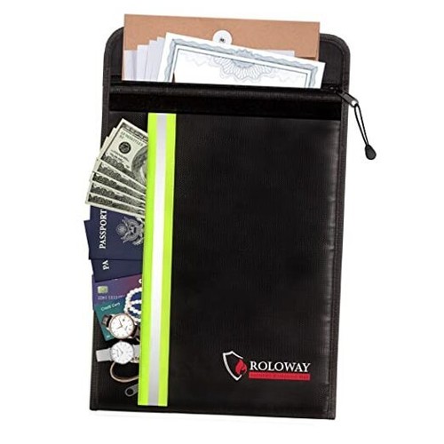 Fireproof Envelope for Cash, Legal Documents 15 x 11 inch Black ...
