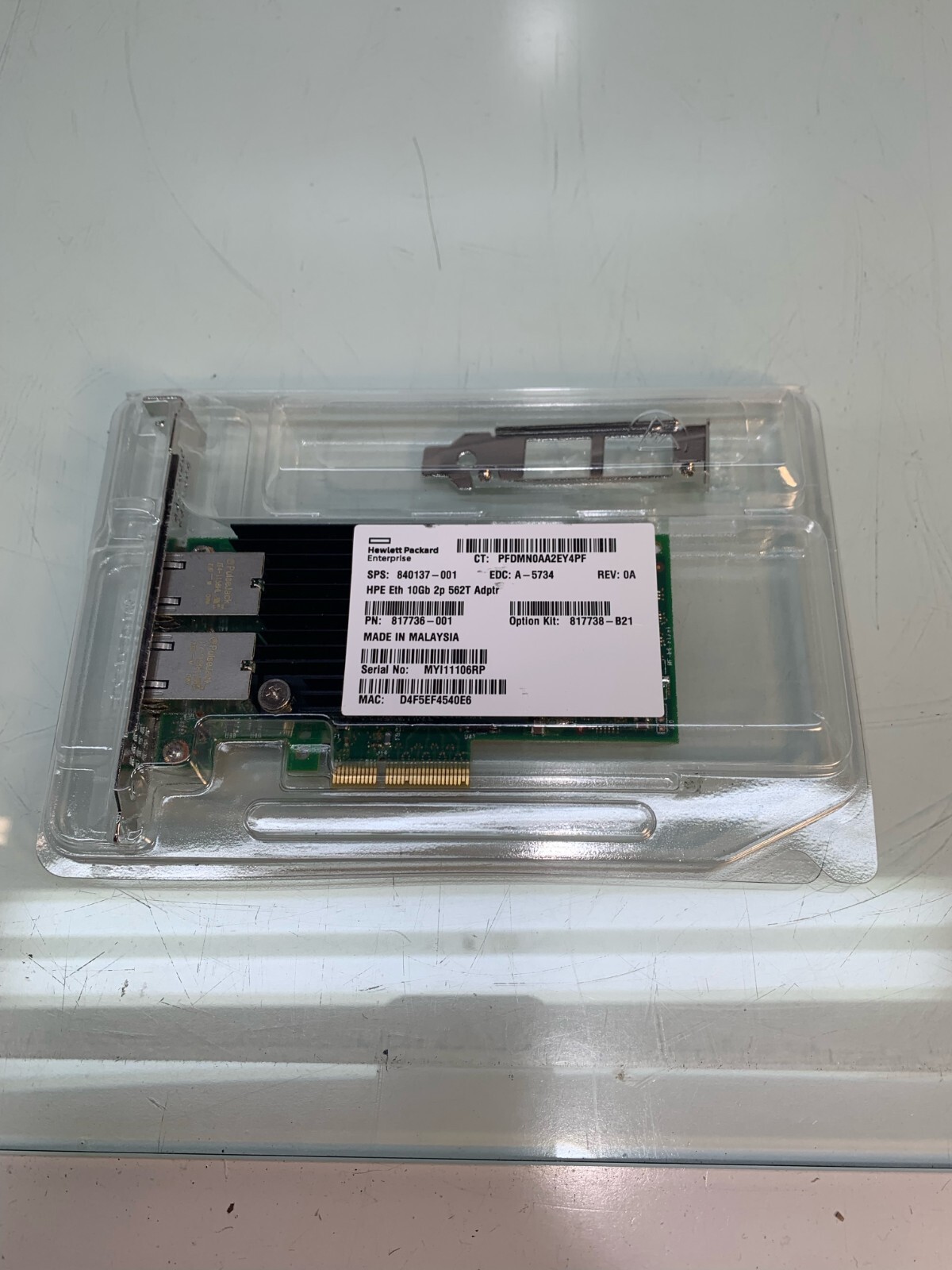 NEW HP 817736-001 Ethernet 10Gb 2-Port 562T Adapter | eBay